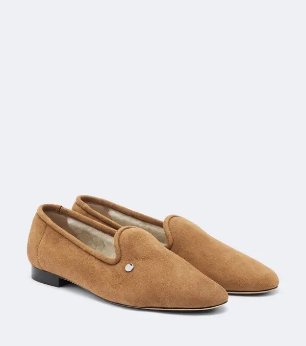 TOTEME Shearling-lined Suede Loafers