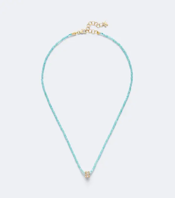 SUZANNE KALAN Infinite 18kt Beaded Necklace With Apatites And Diamonds - Blue