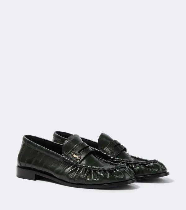 Saint Laurent Le Loafer Eel Leather Loafers - Green