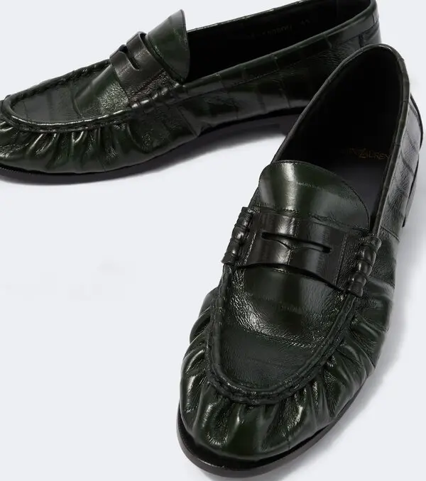 Saint Laurent Le Loafer Eel Leather Loafers - Green