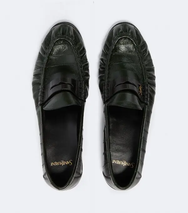 Saint Laurent Le Loafer Eel Leather Loafers - Green