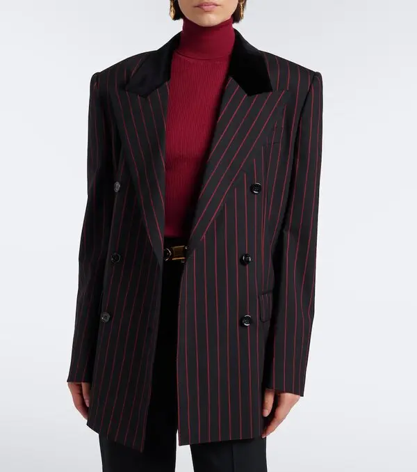 Dolce & Gabbana Chalk Stripe Wool And Cotton-blend Blazer
