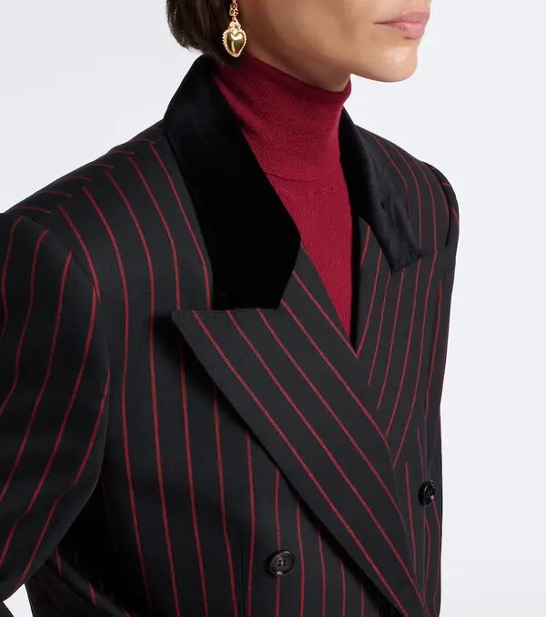 Dolce & Gabbana Chalk Stripe Wool And Cotton-blend Blazer