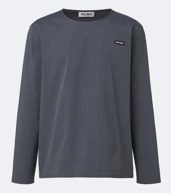 Miu Miu Cotton-blend Poplin T-shirt