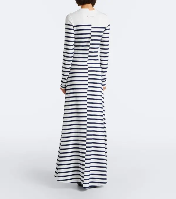 JEAN PAUL GAULTIER Striped Cotton-blend Jersey Maxi Dress