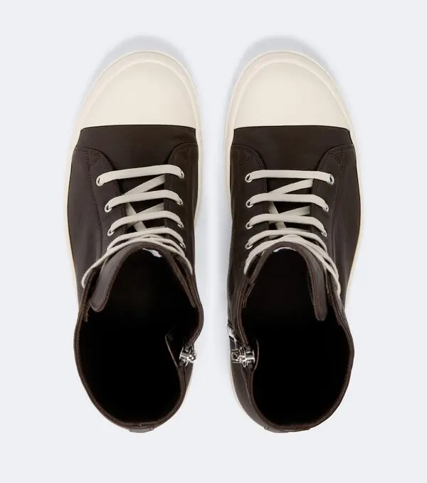 Rick Owens Temple Leather High-top Sneakers