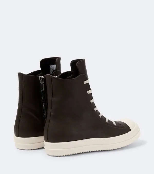 Rick Owens Temple Leather High-top Sneakers