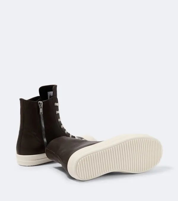 Rick Owens Temple Leather High-top Sneakers