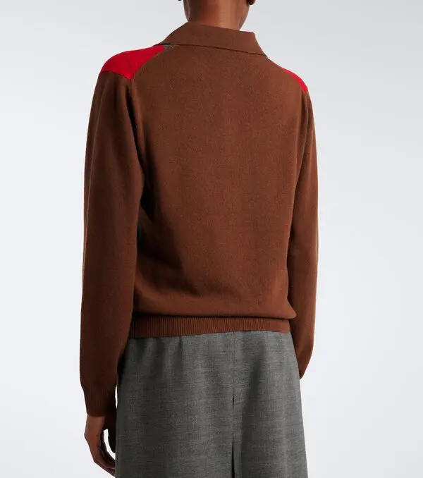 Prada Argyle Cashmere Polo Sweater - Multicoloured