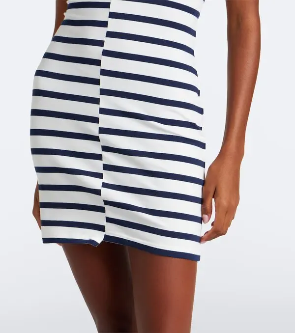 JEAN PAUL GAULTIER Striped Cotton-blend Jersey Minidress