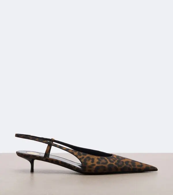 Saint Laurent Secret Leopard-print Slingback Pumps - Multicoloured