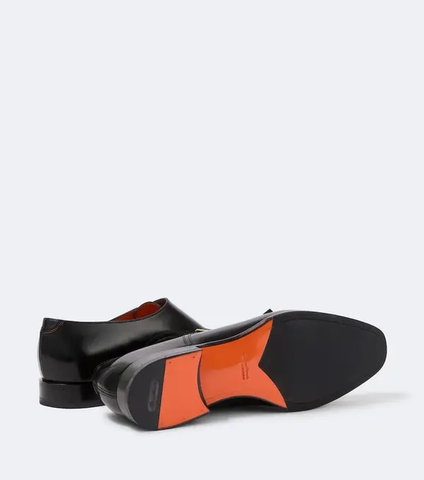 Santoni Leather Monk Strap Shoes