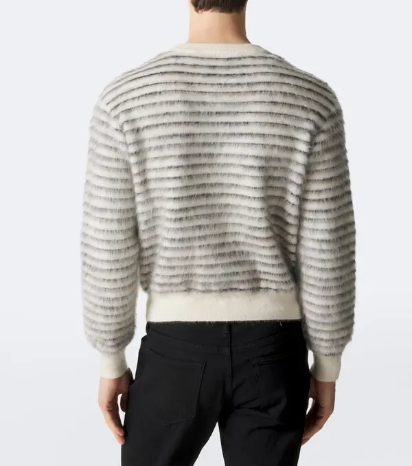 TOM FORD Striped Mohair, Wool, And Silk-blend Sweater