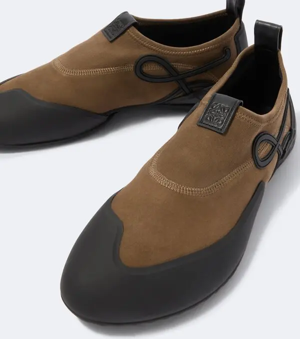 Loewe Grip Aqua Suede Slip-on Shoes - Brown
