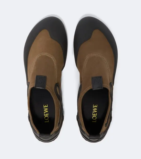 Loewe Grip Aqua Suede Slip-on Shoes - Brown