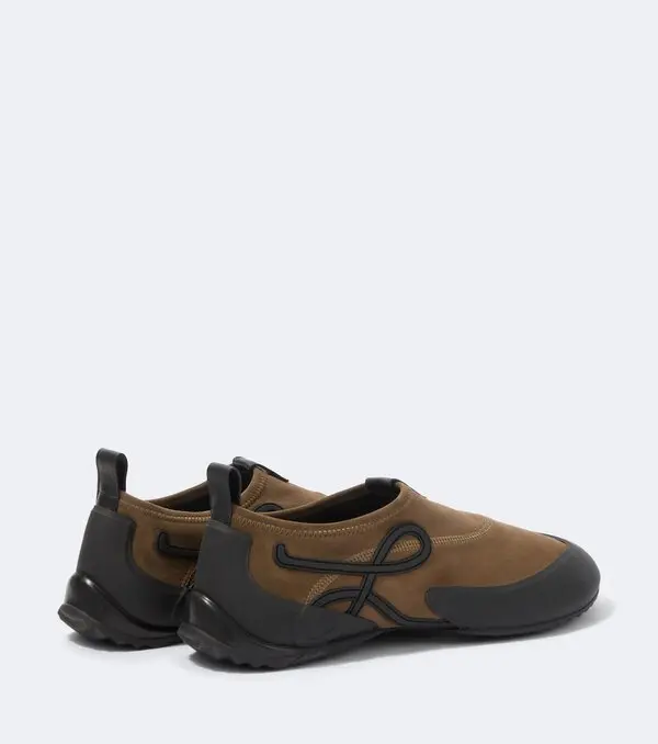 Loewe Grip Aqua Suede Slip-on Shoes - Brown