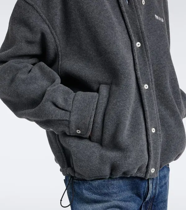 Miu Miu Logo Embroidered Blouson Jacket