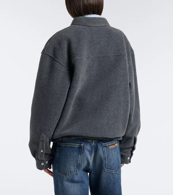 Miu Miu Logo Embroidered Blouson Jacket