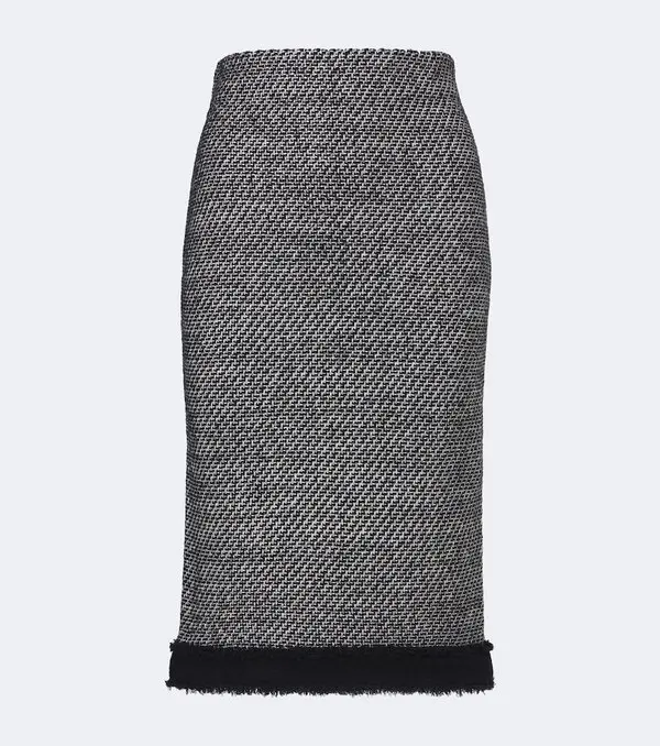 Nina Ricci Wool-blend Tweed Pencil Skirt - Black