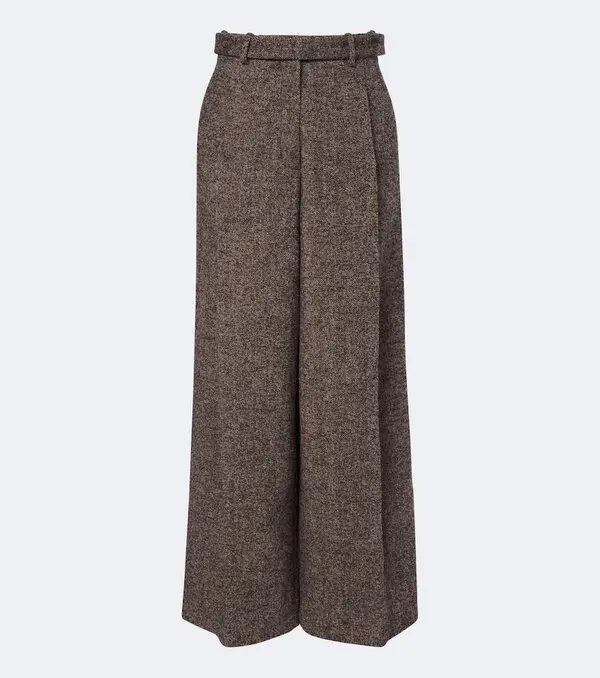 Magda Butrym Herringbone Wool-blend Wide-leg Pants
