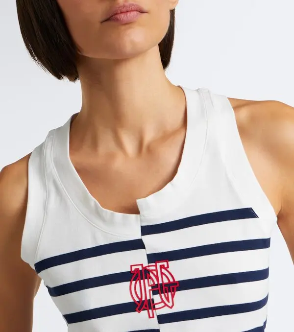 JEAN PAUL GAULTIER Striped Cotton-blend Jersey Tank Top