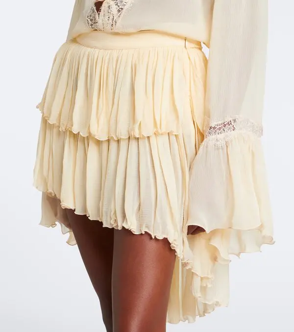 Blumarine Asymmetric Miniskirt - Beige