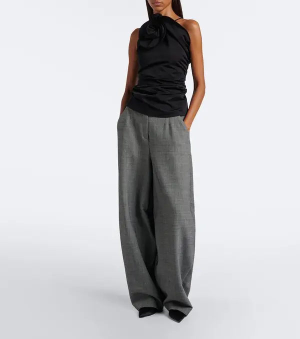 Magda Butrym Floral-appliqué Cotton And Silk Top
