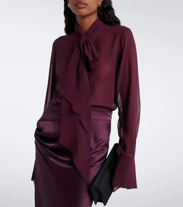 Nina Ricci Silk Chiffon Blouse - Purple