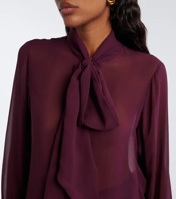 Nina Ricci Silk Chiffon Blouse - Purple