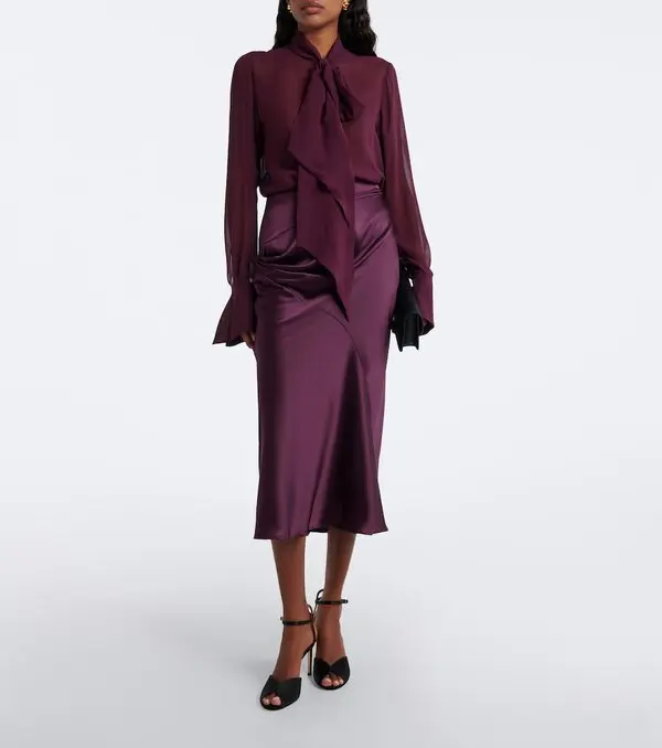 Nina Ricci Silk Chiffon Blouse - Purple