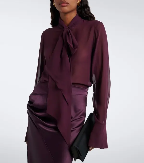 Nina Ricci Silk Chiffon Blouse - Purple