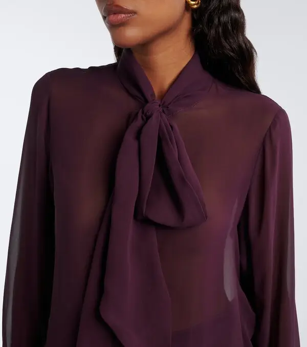 Nina Ricci Silk Chiffon Blouse - Purple