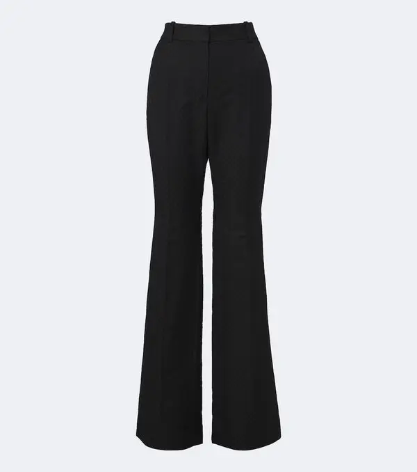 Nina Ricci Wool-blend Flared Pants - Black