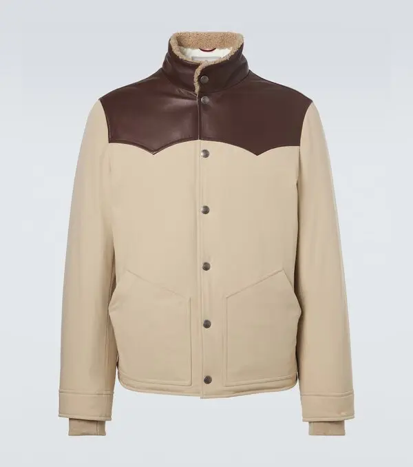 Brunello Cucinelli Leather-trimmed Down Jacket