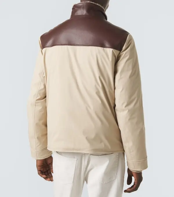 Brunello Cucinelli Leather-trimmed Down Jacket