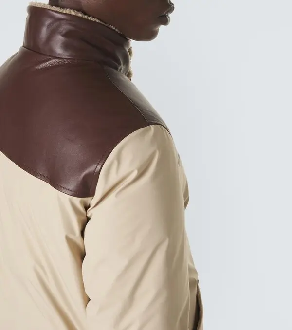 Brunello Cucinelli Leather-trimmed Down Jacket