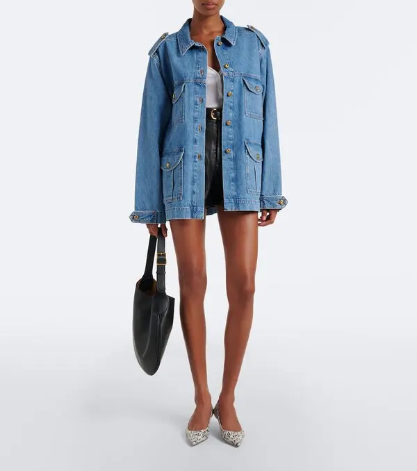 FRAME Pleated Leather Shorts