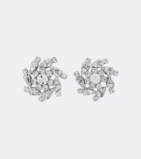 JENNIFER BEHR Shereen Crystal-embellished Earrings - Silver