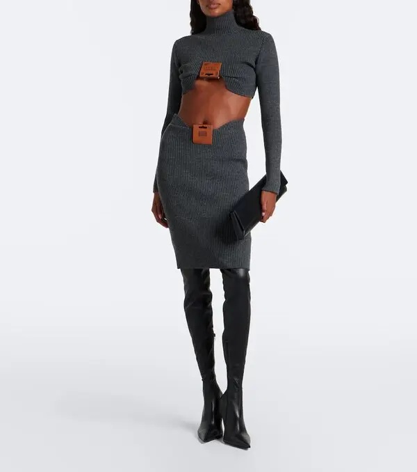 JEAN PAUL GAULTIER Wool-blend Pencil Skirt