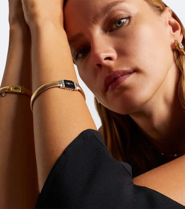 Nikos Koulis Feelings 18kt And Enamel Bangle Bracelet With Diamonds