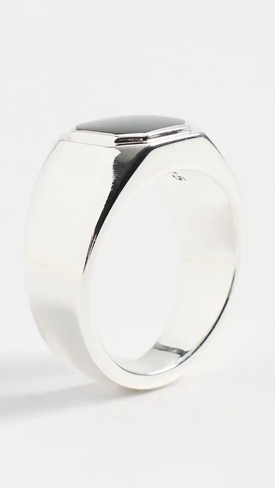 Shinola Onyx Octagonal Inlay Signet Ring