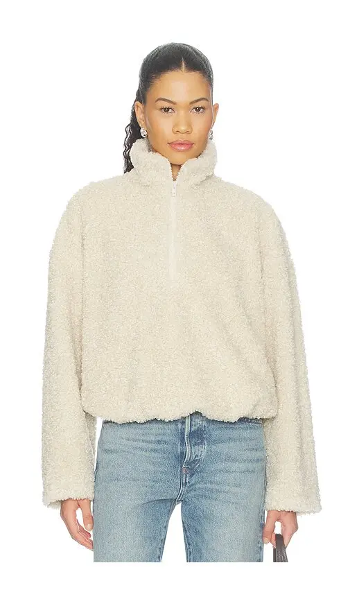 LOVERS AND FRIENDS Mikaela Half Zip Pullover In Beige