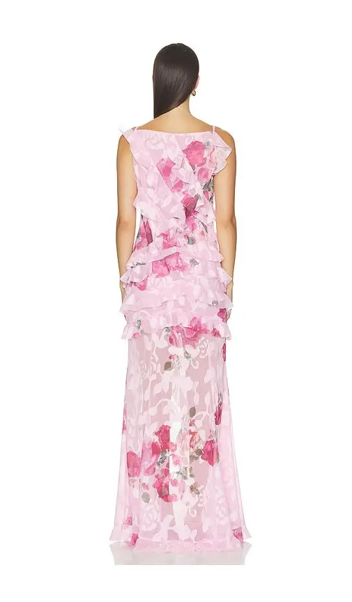 ELLIATT Eleanora Sleeveless Ruffle Gown In Pink