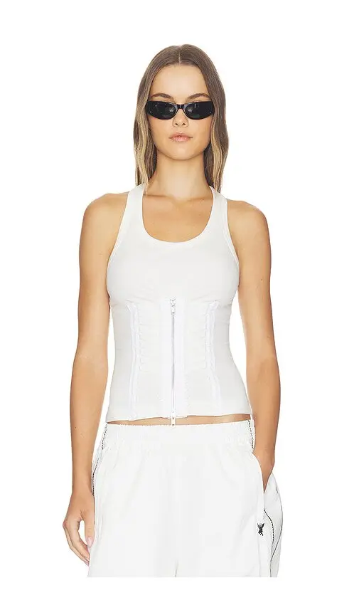 HAELO Zip Corset Tank - White