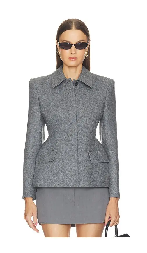 Source Unknown Terzo Hourglass Blazer In Grey