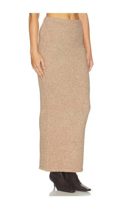 ALL THE WAYS Elsie Knit Maxi Skirt In Tan