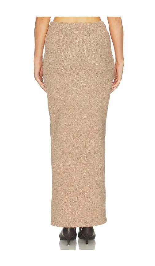 ALL THE WAYS Elsie Knit Maxi Skirt In Tan