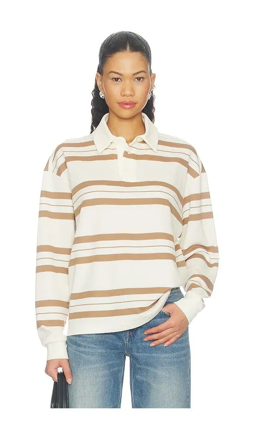 LOVERS AND FRIENDS Bernie Top In Tan - Tan Stripe