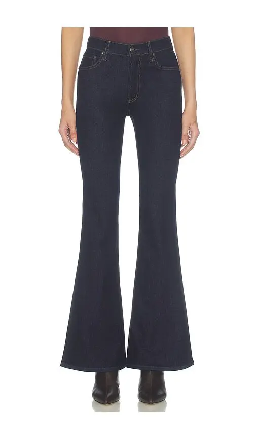 PISTOLA Kinsley Mid Rise Ultra Flare Jeans In Navy - Night Flight