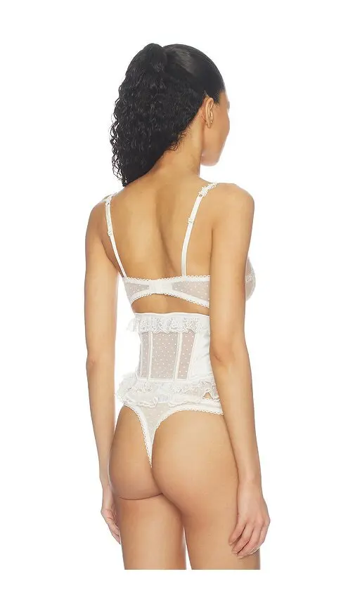 For Love & Lemons Chantilly Underbust Corset In Tan In Cream - Tan Brown